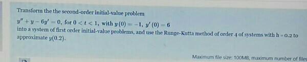 Solved Transform the the second-order initial-value problem | Chegg.com