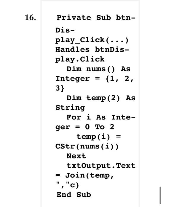 Solved complete activities 11-18 and determine the output | Chegg.com