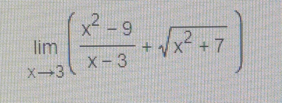 Solved limx→3(x2-9x-3+x2+72) | Chegg.com