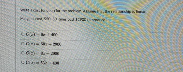 Solved Write a cost function for the problem. Assume that | Chegg.com