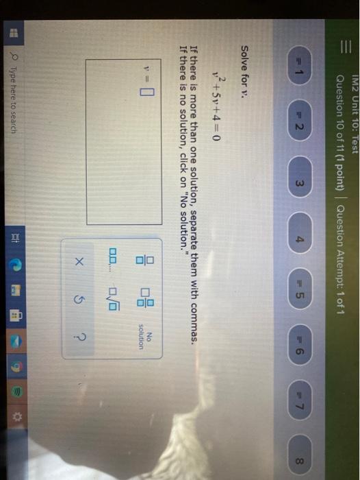Solved III IM2 Unit 10: Test Question 10 of 11 (1 point) | Chegg.com