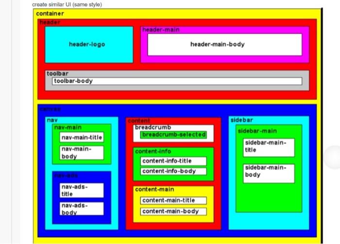 Solved create similar UI (same style) container header | Chegg.com