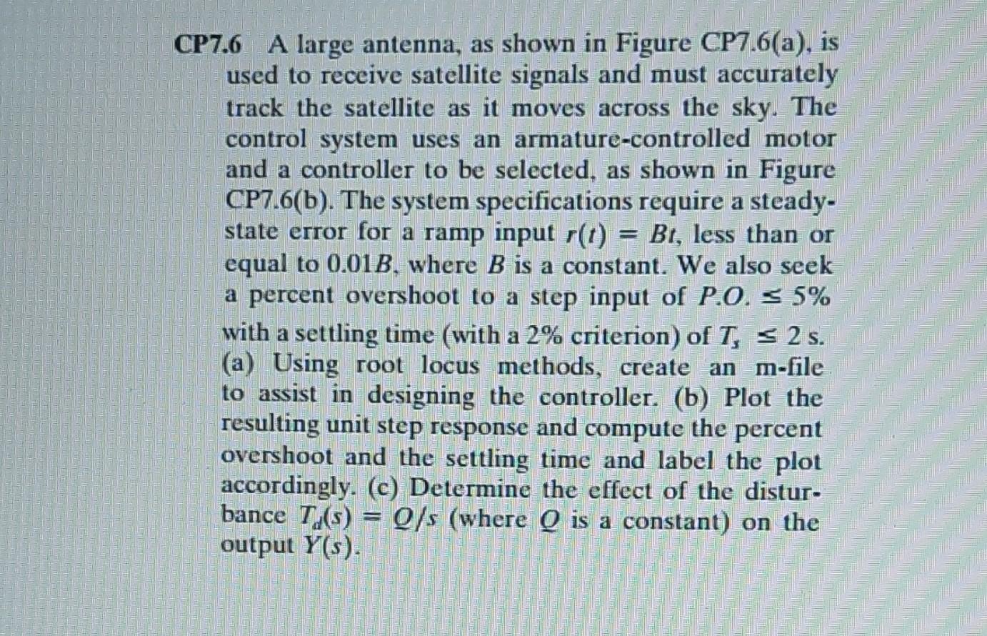 Solved P7.6 A large antenna, as shown in Figure CP7.6(a), is | Chegg.com