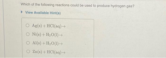 Solved Which of the following reactions could be used to | Chegg.com