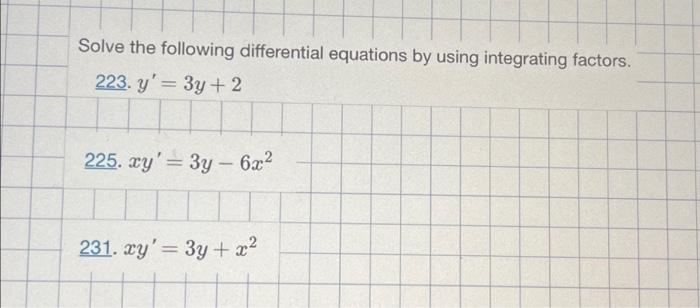 Solved Solve the following differential equations by using | Chegg.com
