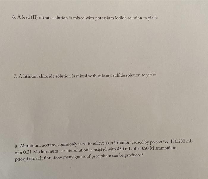 Solved Identify from the following mixtures (problems 4-7) | Chegg.com