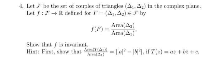 Solved Let G = {T(z) = az + bz+c: a, b, c = C, |a| ‡ |b|}. | Chegg.com