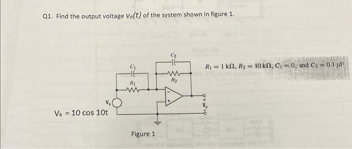 Solved Q1. Find the output voltage Vo(t) of the system shown | Chegg.com
