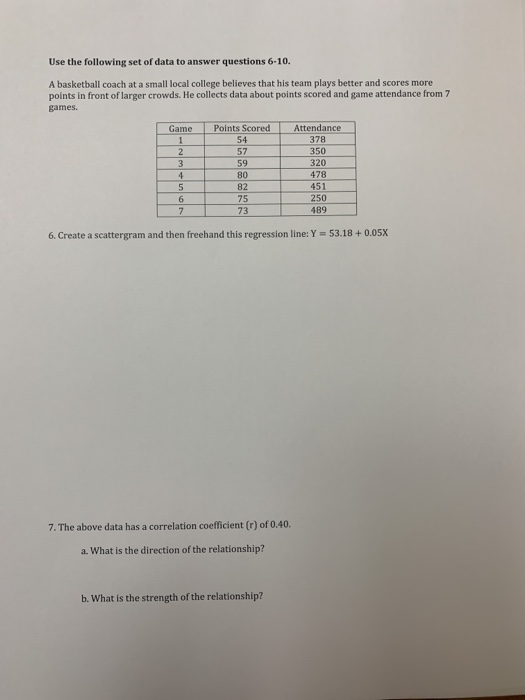 Solved Use the following set of data to answer questions | Chegg.com