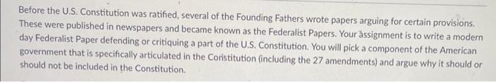 Before the U.S. Constitution was ratified, several of | Chegg.com