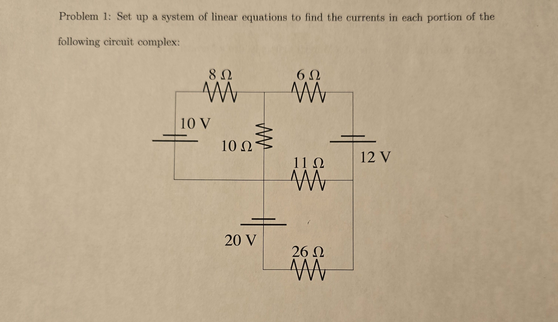 Solved Problem 1: Set up a system of linear equations to | Chegg.com