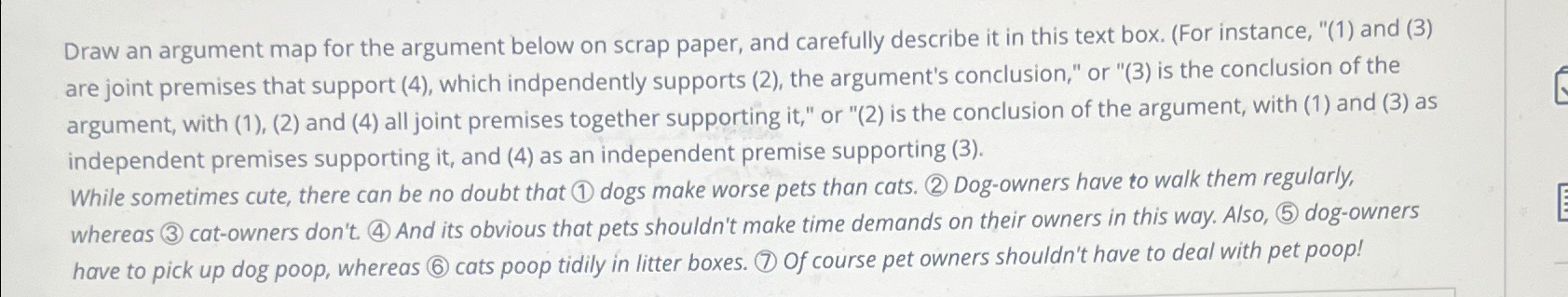 Solved Draw an argument map for the argument below on scrap | Chegg.com