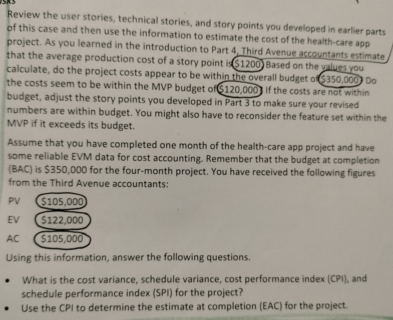 Review the user stories, technical stories, and story | Chegg.com