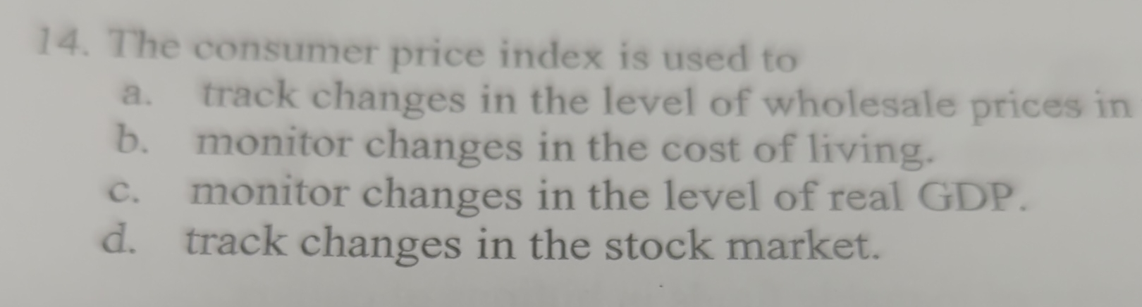 Solved The consumer price index is used toa. ﻿track changes | Chegg.com