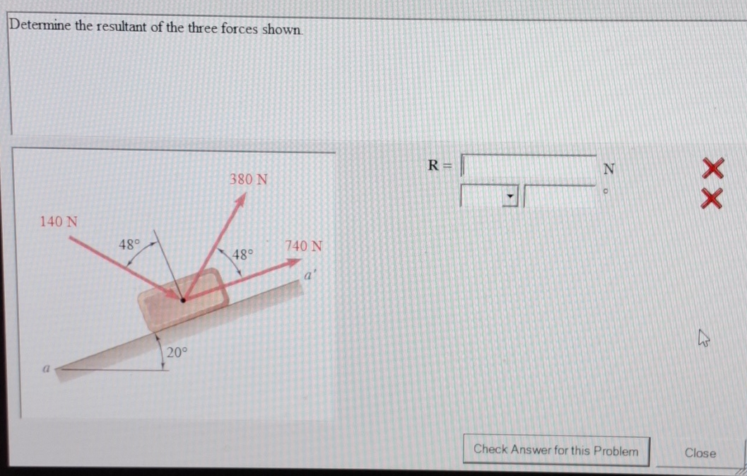 Determine the resultant of the three forces | Chegg.com