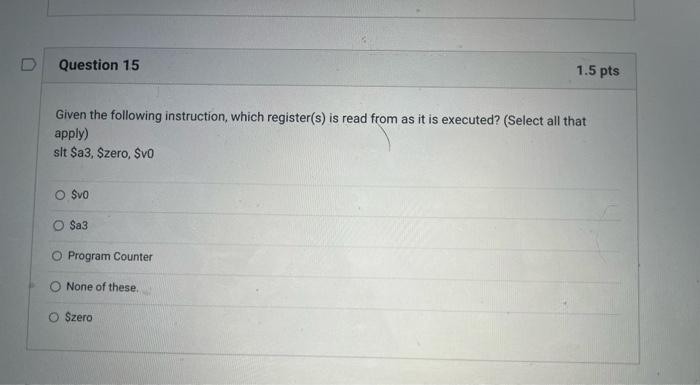 Solved Given the following instruction, which register(s) is | Chegg.com