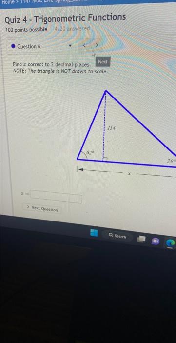 Solved Quiz 4 - Trigonometric Functions 100 points possible | Chegg.com