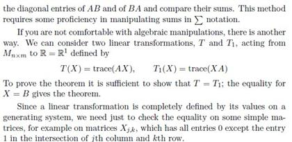 Prove Theorem i.e. prove that trace(AB) = trace(BA). | Chegg.com