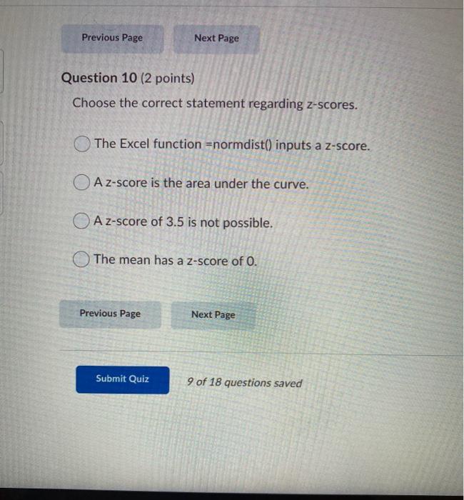Solved Previous Page Next Page Question 10 (2 points) Choose | Chegg.com
