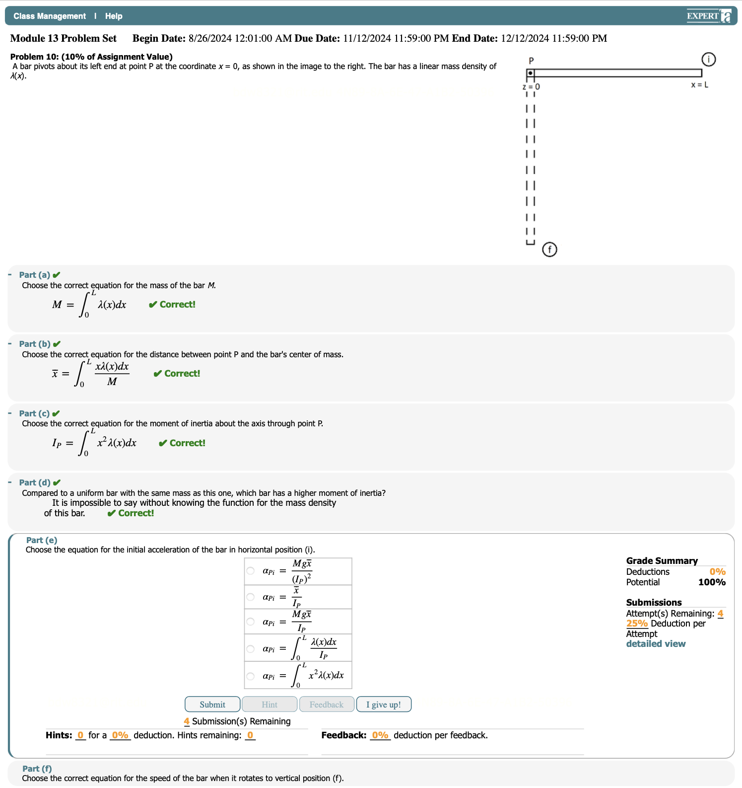 Solved Answer part e ﻿and f. ﻿Module 13 ﻿Problem SetProblem | Chegg.com
