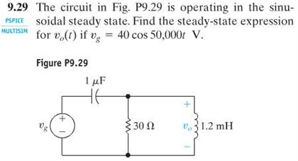Solved The circuit in Fig. P9.29 is operating in the | Chegg.com