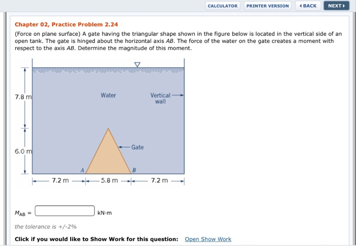 Solved CALCULATOR PRINTER VERSION BACK NEXT Chapter 02, | Chegg.com