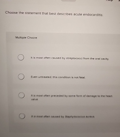 Solved Choose the statement that best describes acute | Chegg.com