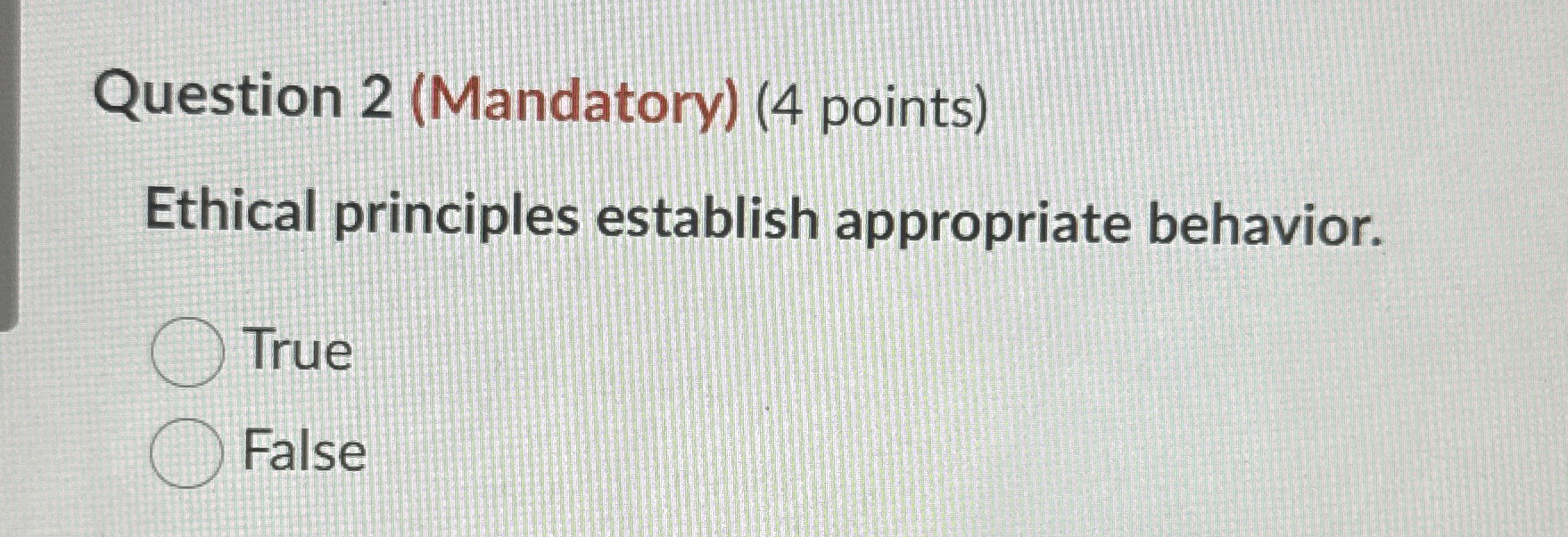 Solved Question 2 (Mandatory) (4 points)Ethical principles | Chegg.com Solved Question 2 (Mandatory) (4 points)Ethical principles | Chegg.com