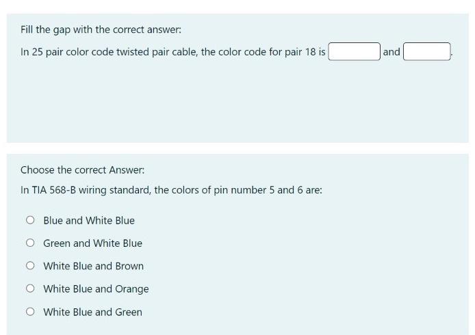 Solved Fill the gap with the correct answer: In 25 pair | Chegg.com