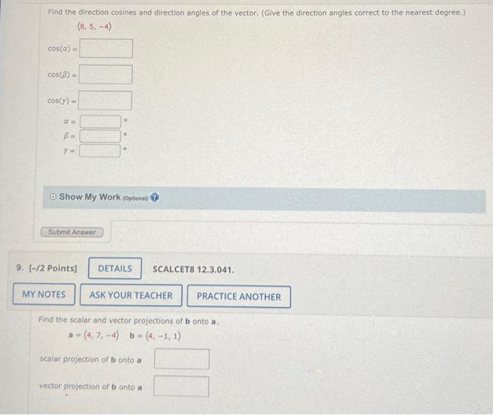 Solved Find the direction cosines and direction angles of | Chegg.com