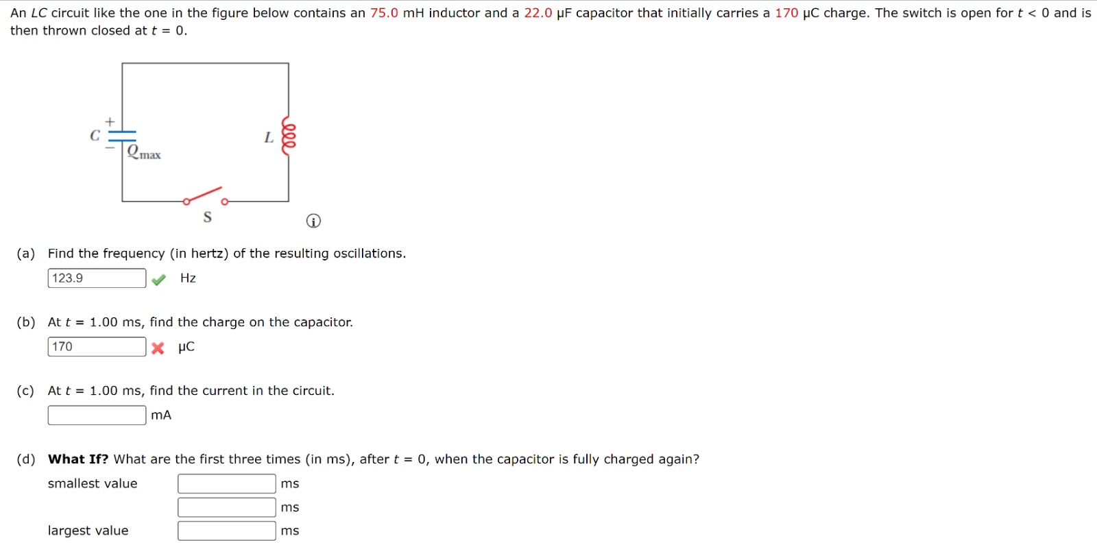 Solved An LC ﻿circuit like the one in the figure below | Chegg.com