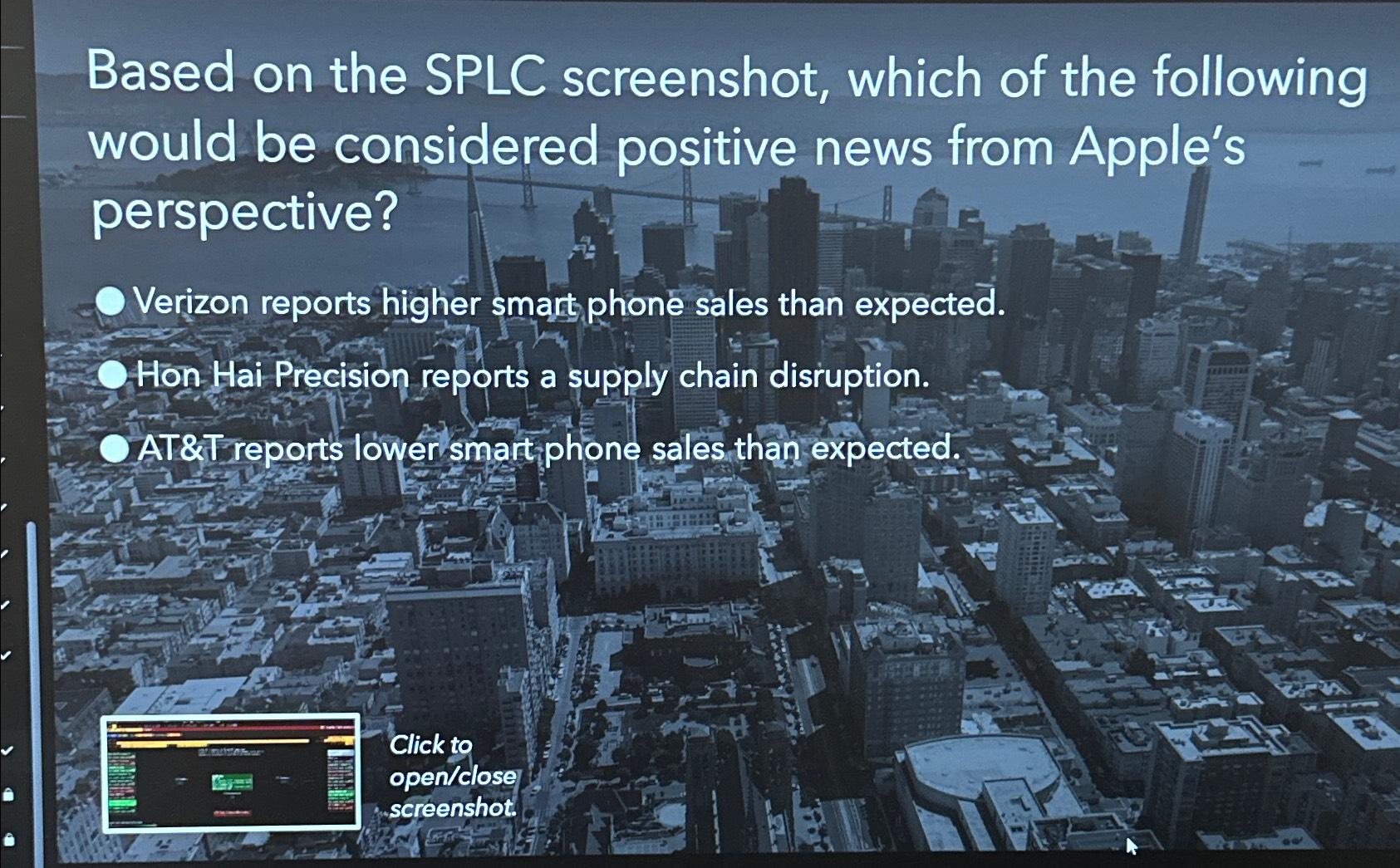Solved Based on the SPLC screenshot, which of the following | Chegg.com