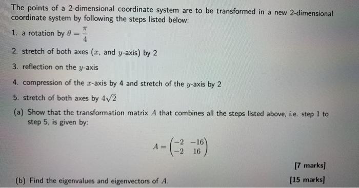 Solved The points of a 2-dimensional coordinate system are | Chegg.com