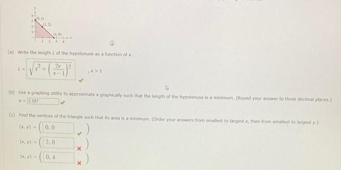 Solved (a) Write the length L of the hypotenuse an a | Chegg.com