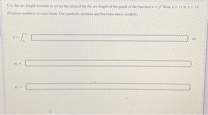 Solved Use the are length formula to set up the integral for | Chegg.com