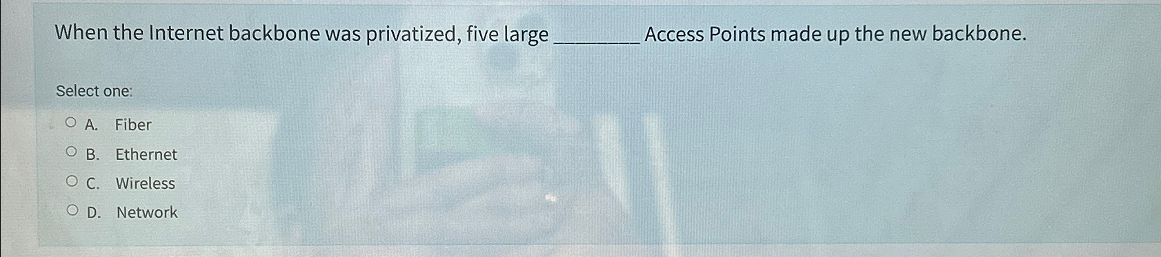 Solved When the Internet backbone was privatized, five large | Chegg.com