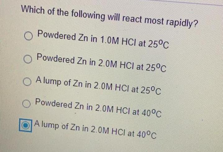 Solved Which of the following will react most rapidly? | Chegg.com