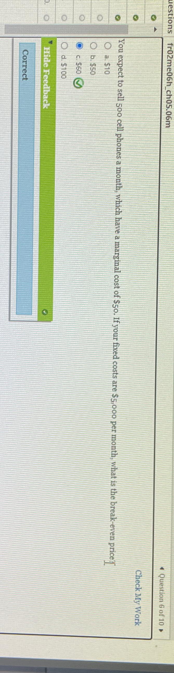 Solved fr02me06h_ch 05.06m4 ﻿Question 6 ﻿of 10 .Check My | Chegg.com