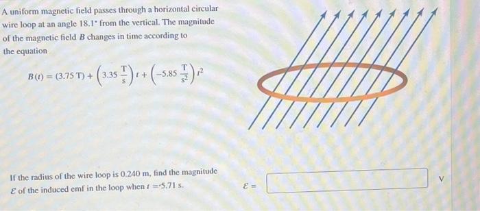Solved A uniform magnetic field passes through a horizontal | Chegg.com