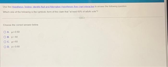 Solved Use the Hypothesis Testing Identify Null and | Chegg.com