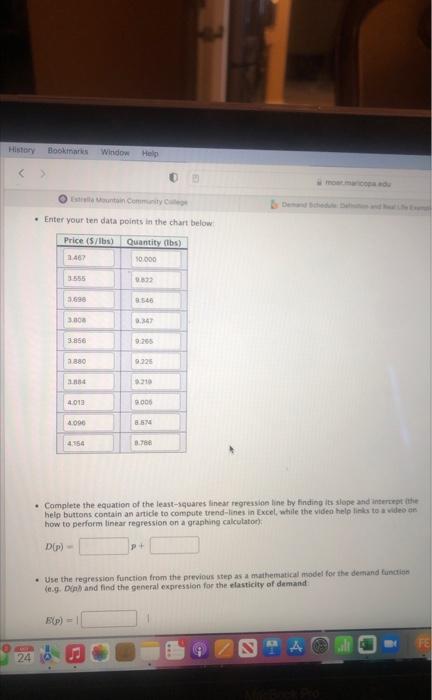 - Enter your ten data points in the chart below - | Chegg.com