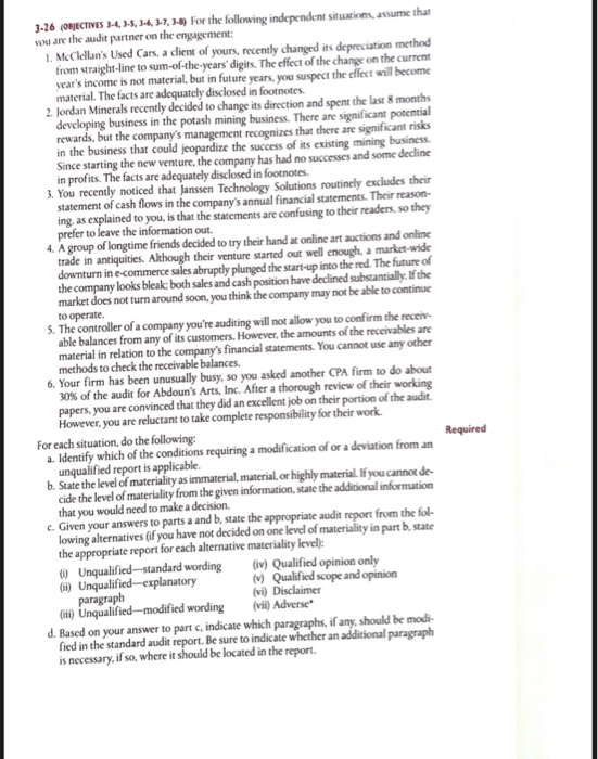 3-26 (OBJECTIVES 3-4, 3-5, 3-4, 1-7.1-8) For the | Chegg.com