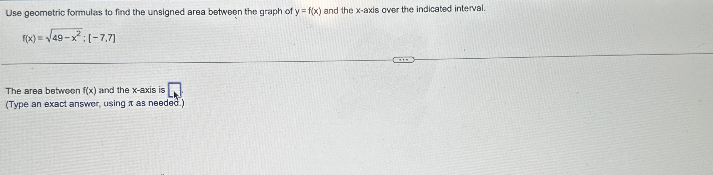 Use geometric formulas to find the unsigned area | Chegg.com