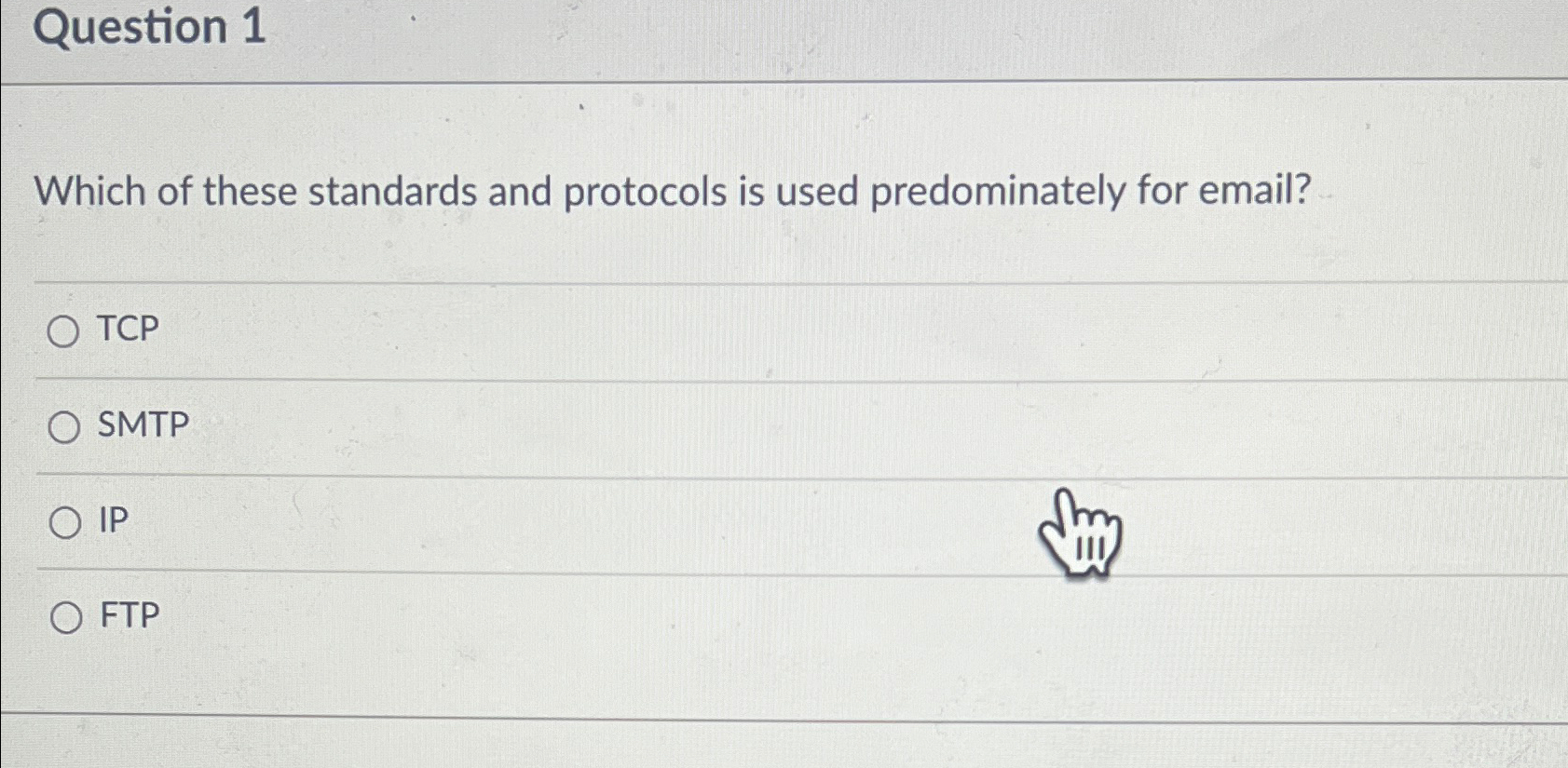 Solved Question 1Which of these standards and protocols is | Chegg.com