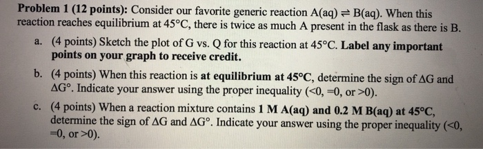 Solved Problem 1 (12 points): Consider our favorite generic | Chegg.com