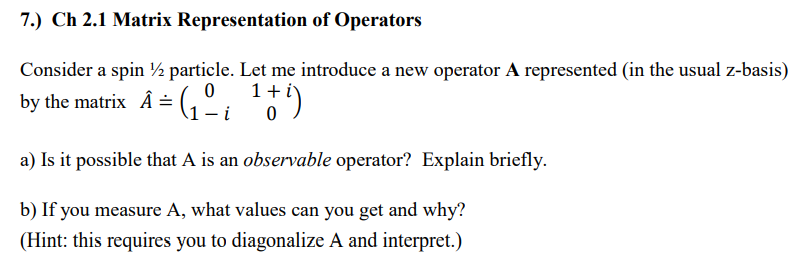 Solved 7.) ﻿Ch 2.1 ﻿Matrix Representation of | Chegg.com