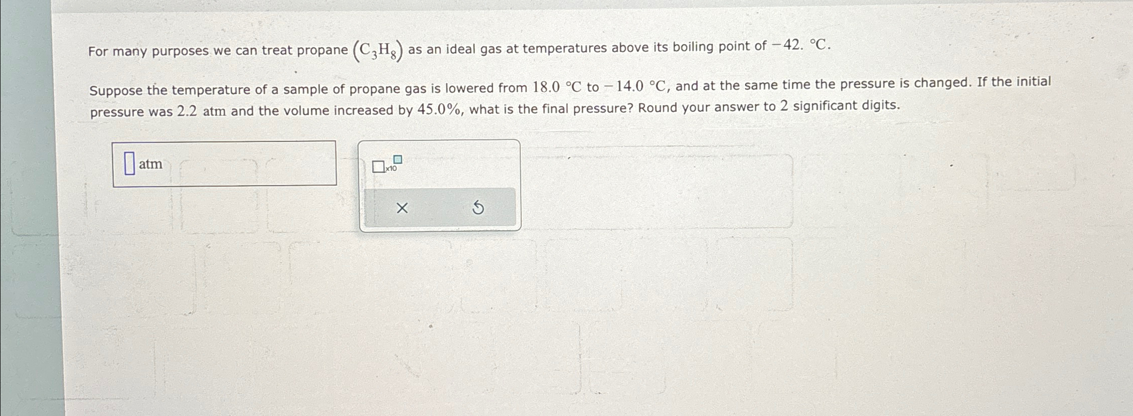Solved For many purposes we can treat propane (C3H8) ﻿as an | Chegg.com
