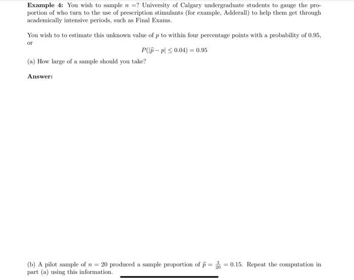 Solved Example 4: You wish to sample n= ? University of | Chegg.com