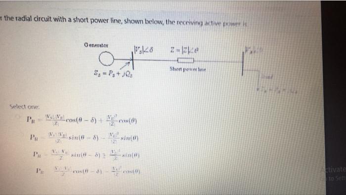 Solved For the short power line with resistance and reactor | Chegg.com