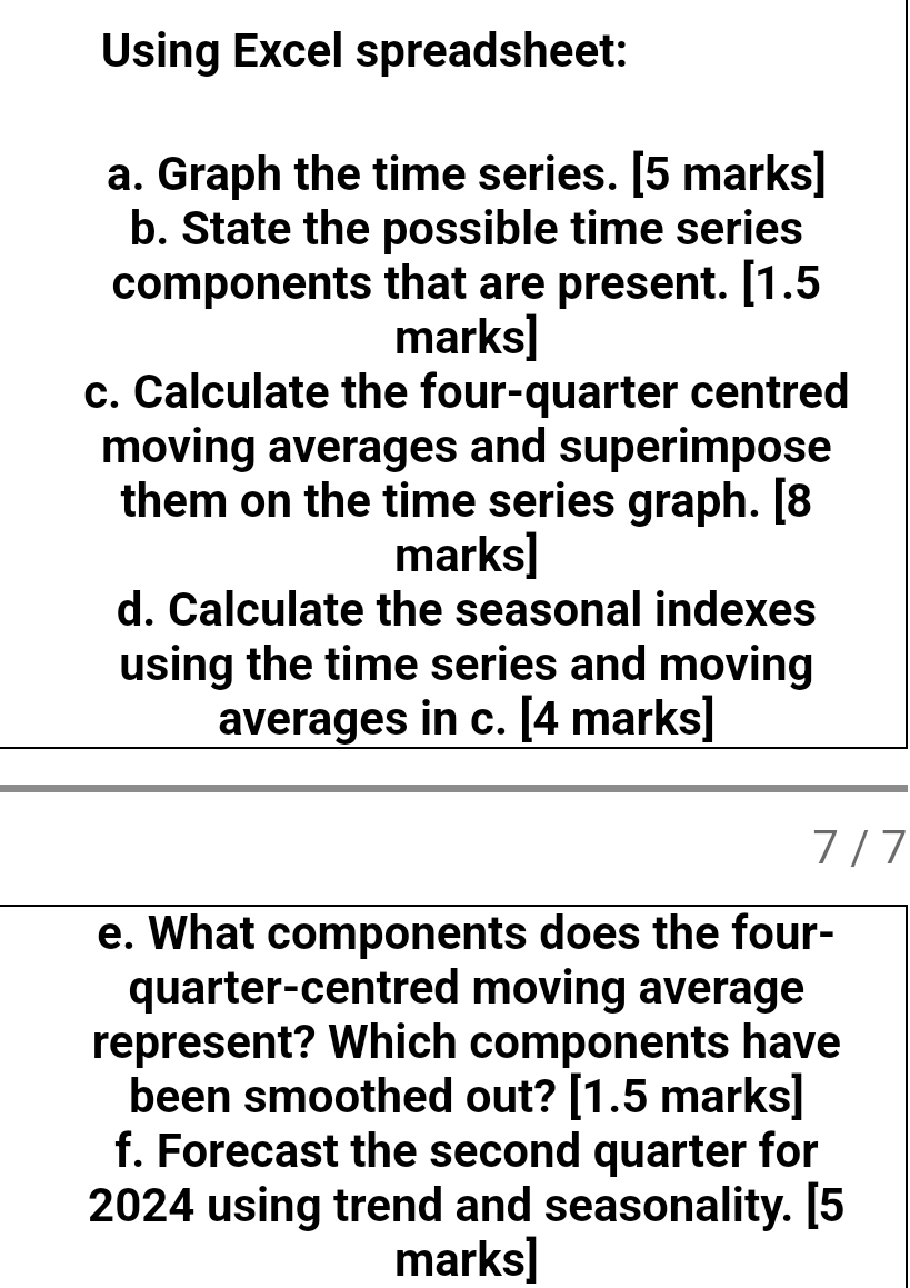 POE: Question 2 - ﻿Solving Time Series Problems in a | Chegg.com